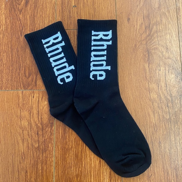 Rhude | Underwear & Socks | Rhude Classic Logo Black Socks | Poshmark